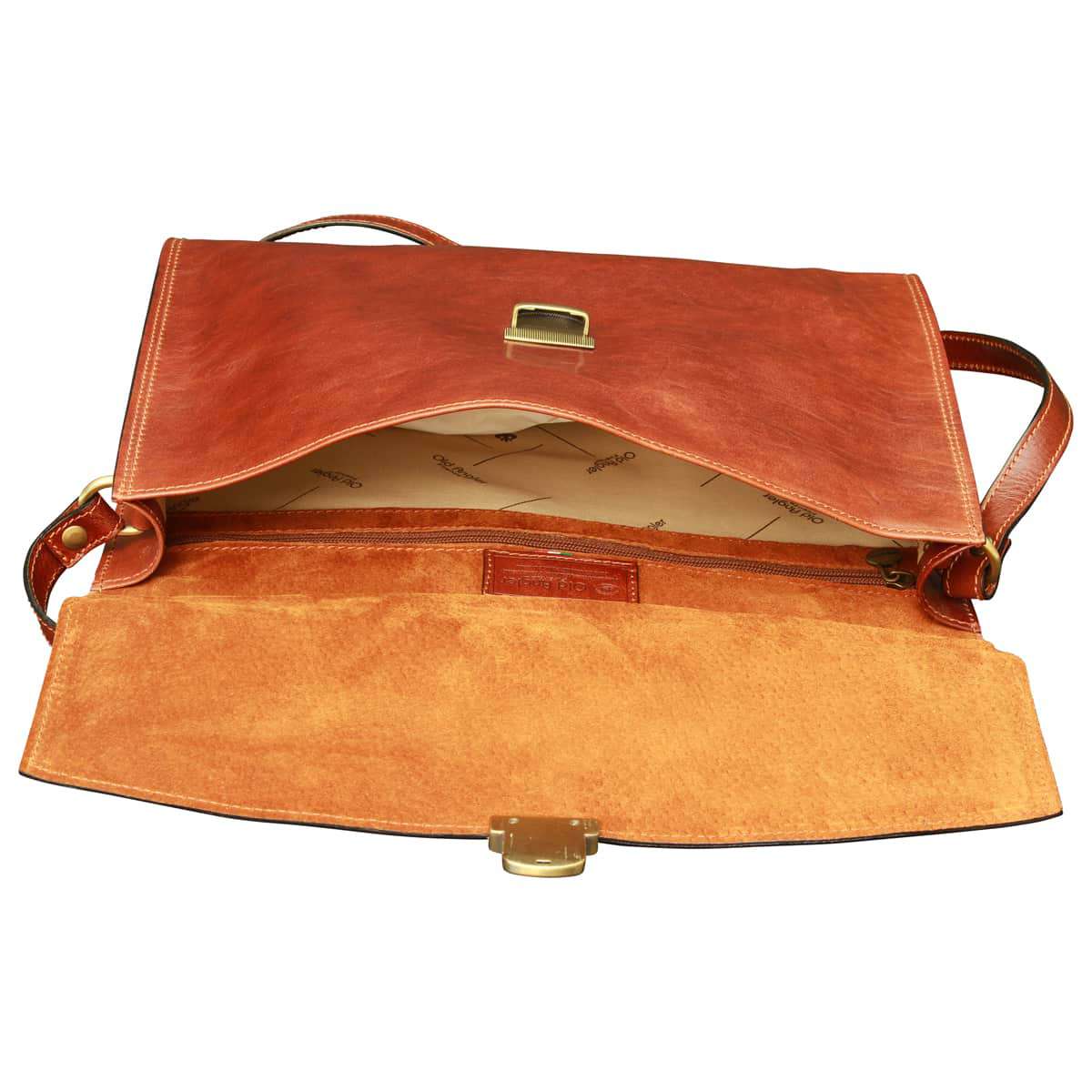 Business Leather Briefcase - Brown | 407405MA US | Old Angler Firenze