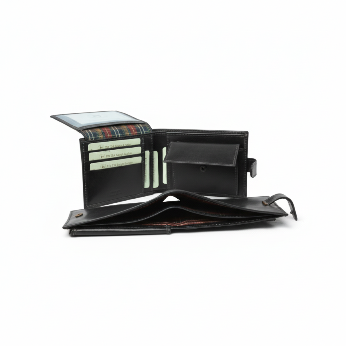 Leather Bifold Wallet - Black with RFID |803189NE|Old Angler Firenze