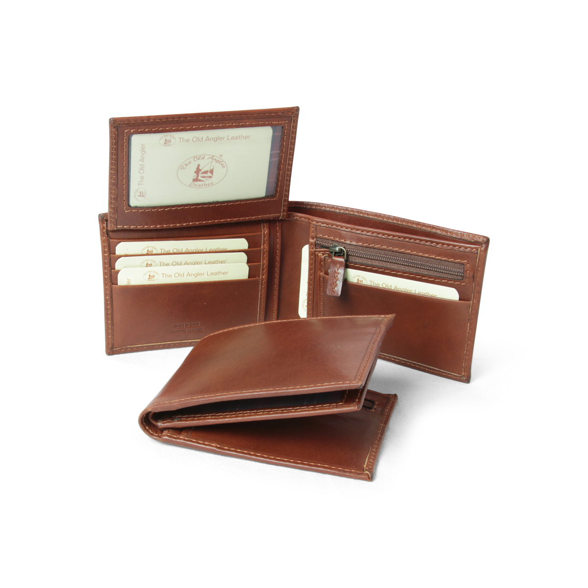 Leather wallet with coin pocket and RFID - brown|808793MA|Old Angler ...