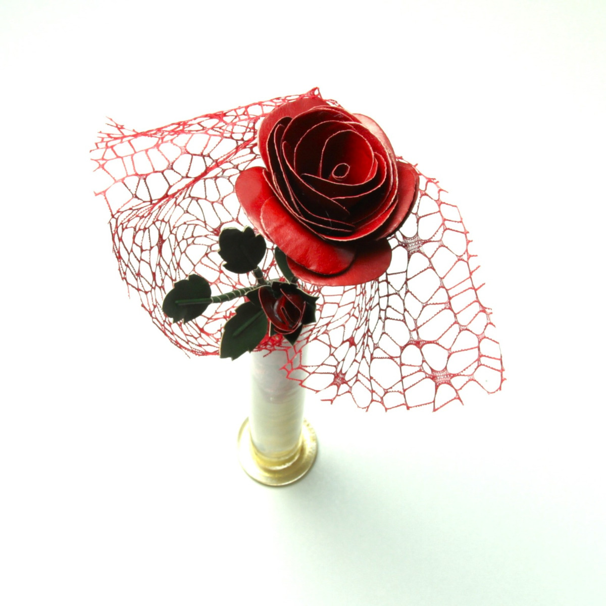 Leather red rose |860105RO|Old Angler Firenze